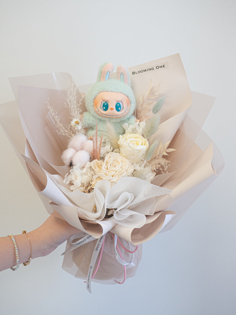Labubu Preserved Roses Bouquet - Labubu坐坐系列委屈屈永生花花束 – Florist Markham ...