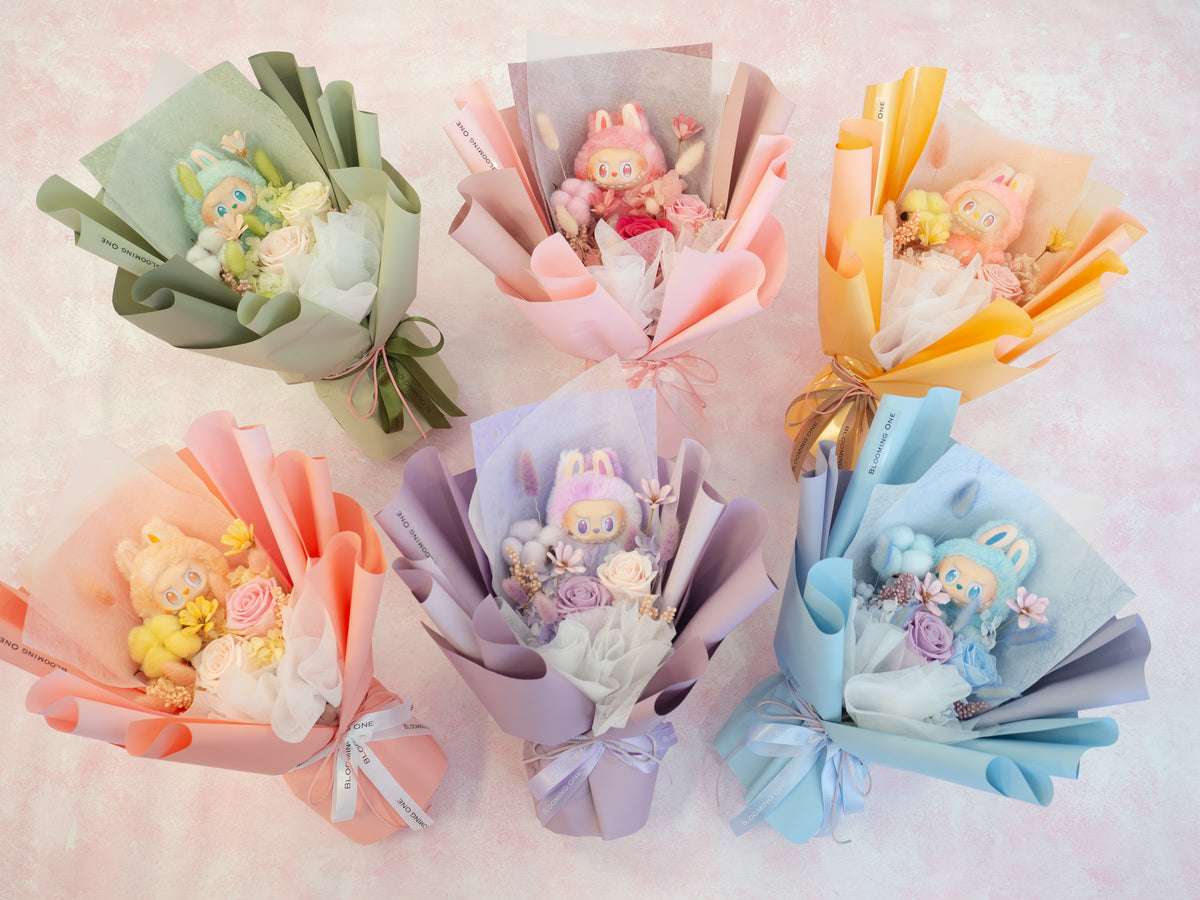 Labubu Preserved Roses Bouquet Loyalty - Labubu前方高能系列忠诚永生花花束 – Flower ...
