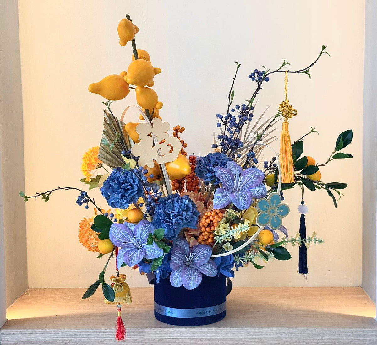 Blue and Gold Spring | Artificial Flowers Toronto | Flower Delivery ...